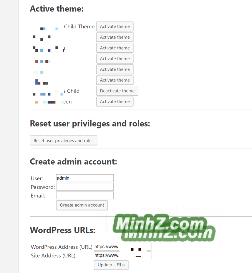 Wordpress Emergency Recovery Script